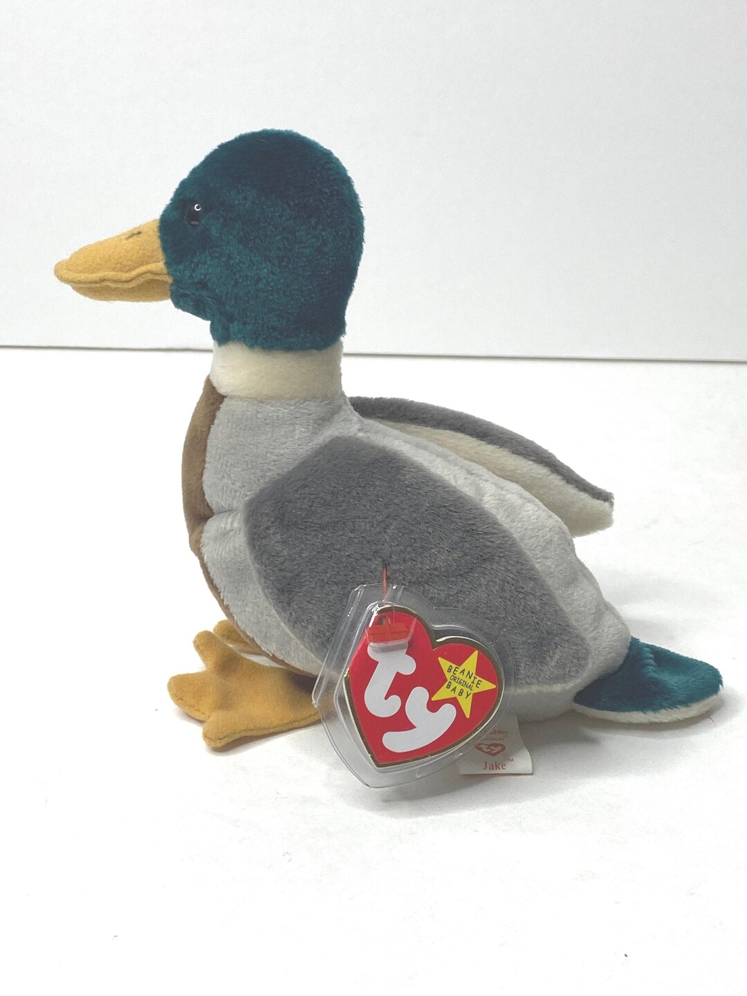 Rare Ty Jake the Mallard Duck Beanie Babies Plush Duck W/ Tags 6" Tall ...