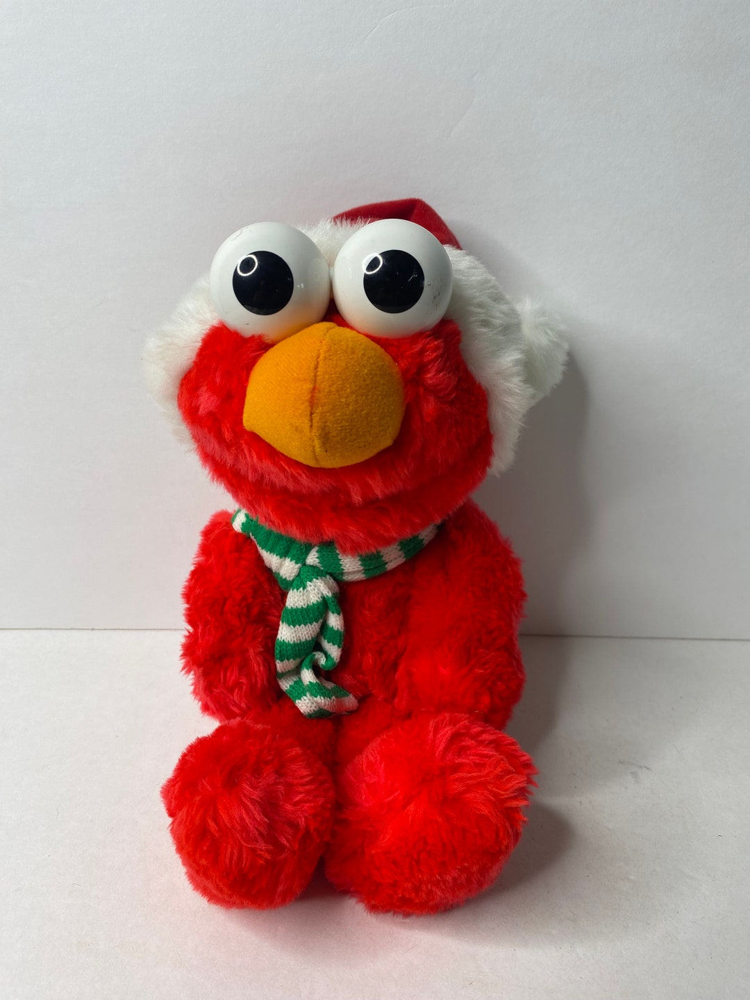 Sesame Street Muppets Plush "christmas Elmo" Doll 13" Tall 1997 Stuffed ...