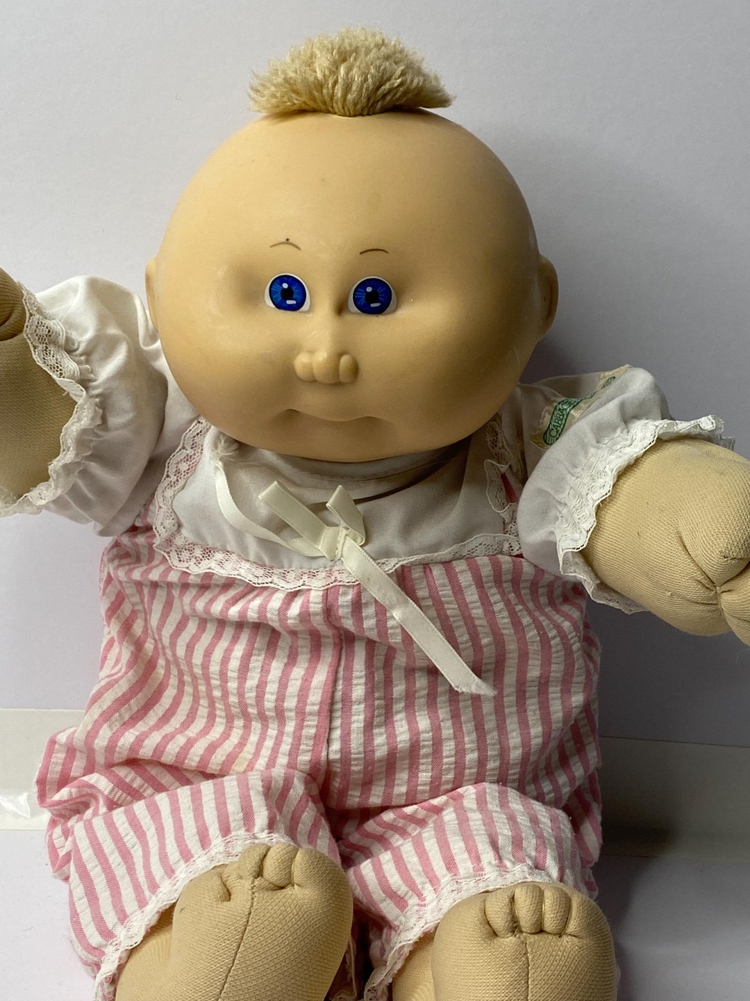 Cabbage Patch Kids Preemie Doll Blond Tuft Hair Blue Eyes 14" Tall 1982 ...