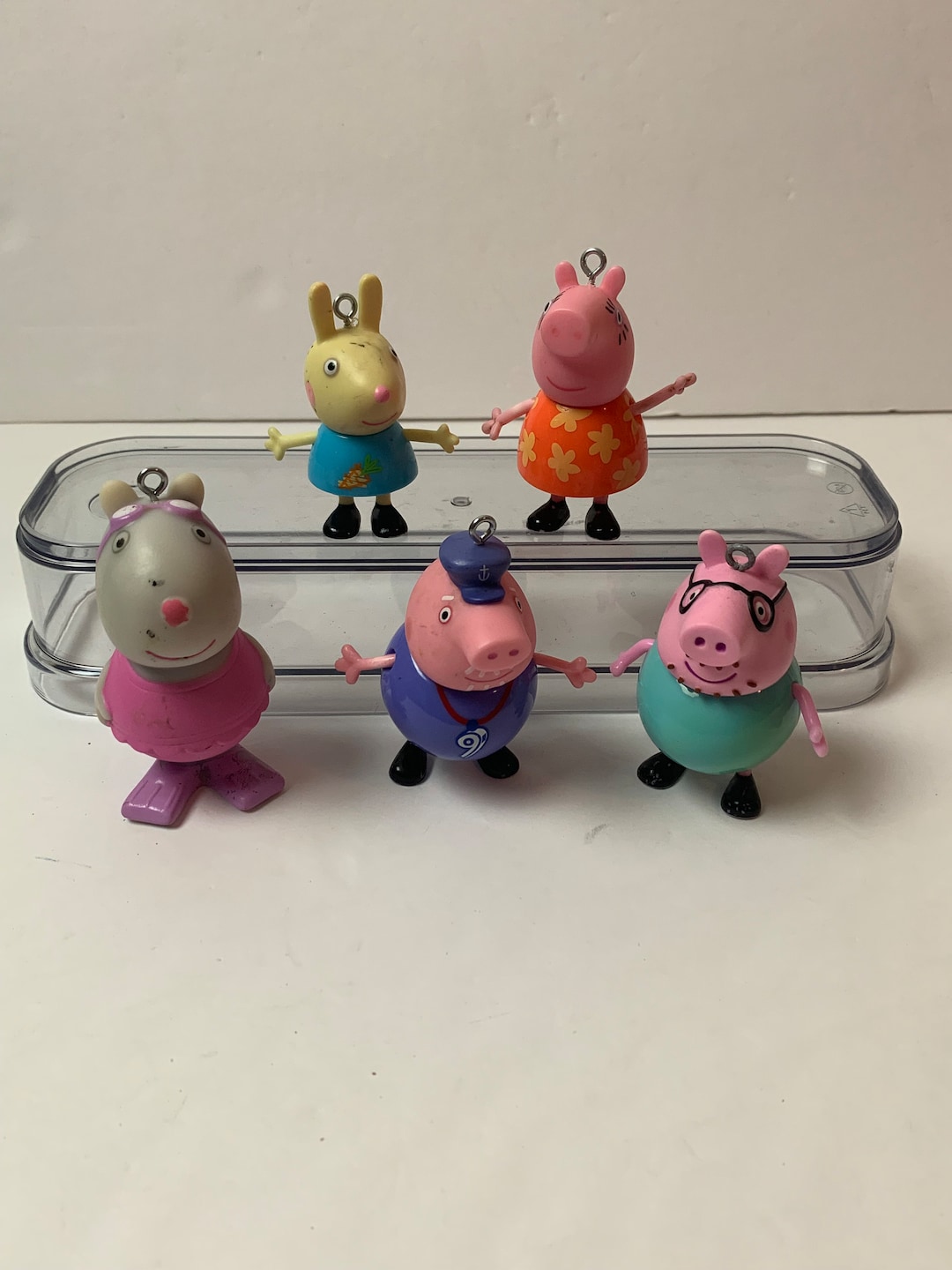 Peppa Pig Christmas Ornaments Made Toy Figurine PVC Cake Topper Set of ...