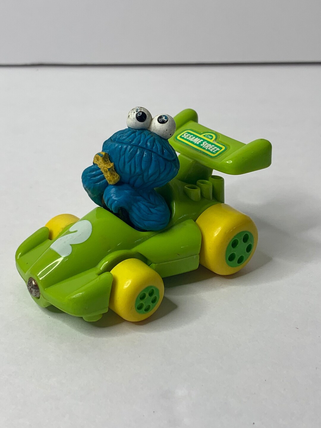 Sesame Street Cookie Monster in Green Race Car #2 4" Long 1997 - Etsy