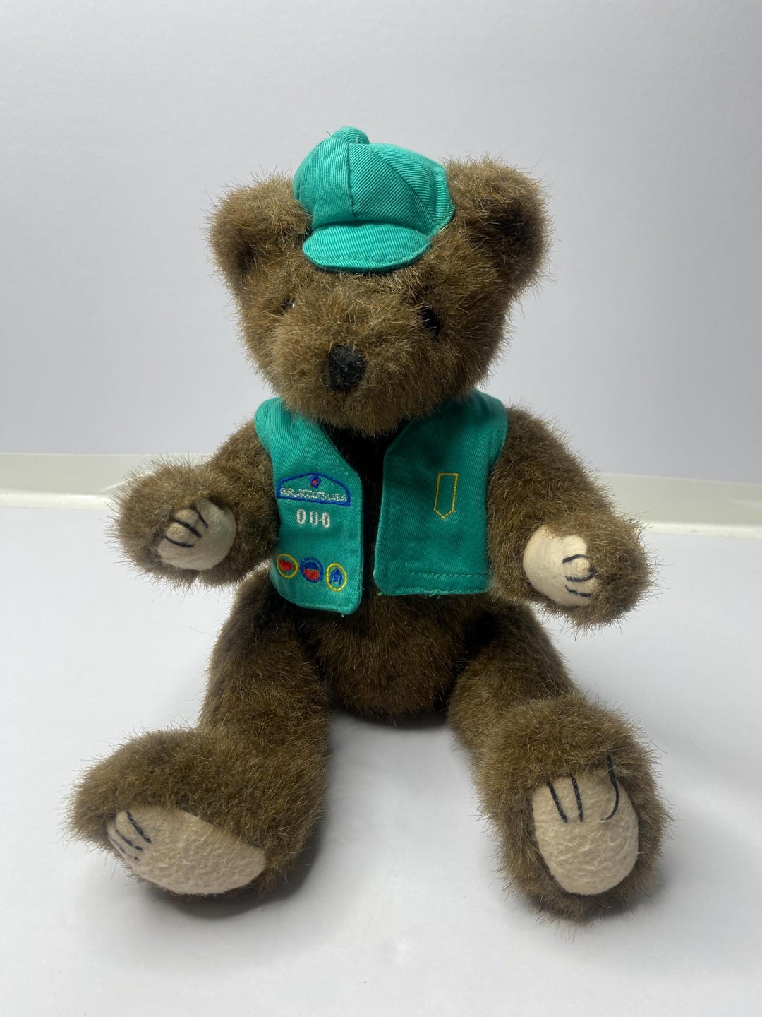 Mary Meyer Jointed Girl Scout Plush Stuffed Bear 13" Tall 1996 Stuffed ...