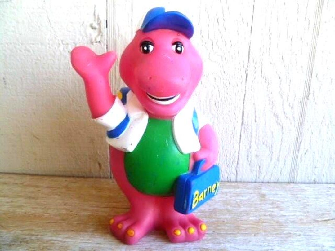 Barney Bank Cake Topper Pvc 7" Tall 1992 Lyons Group Plug Missing Color ...