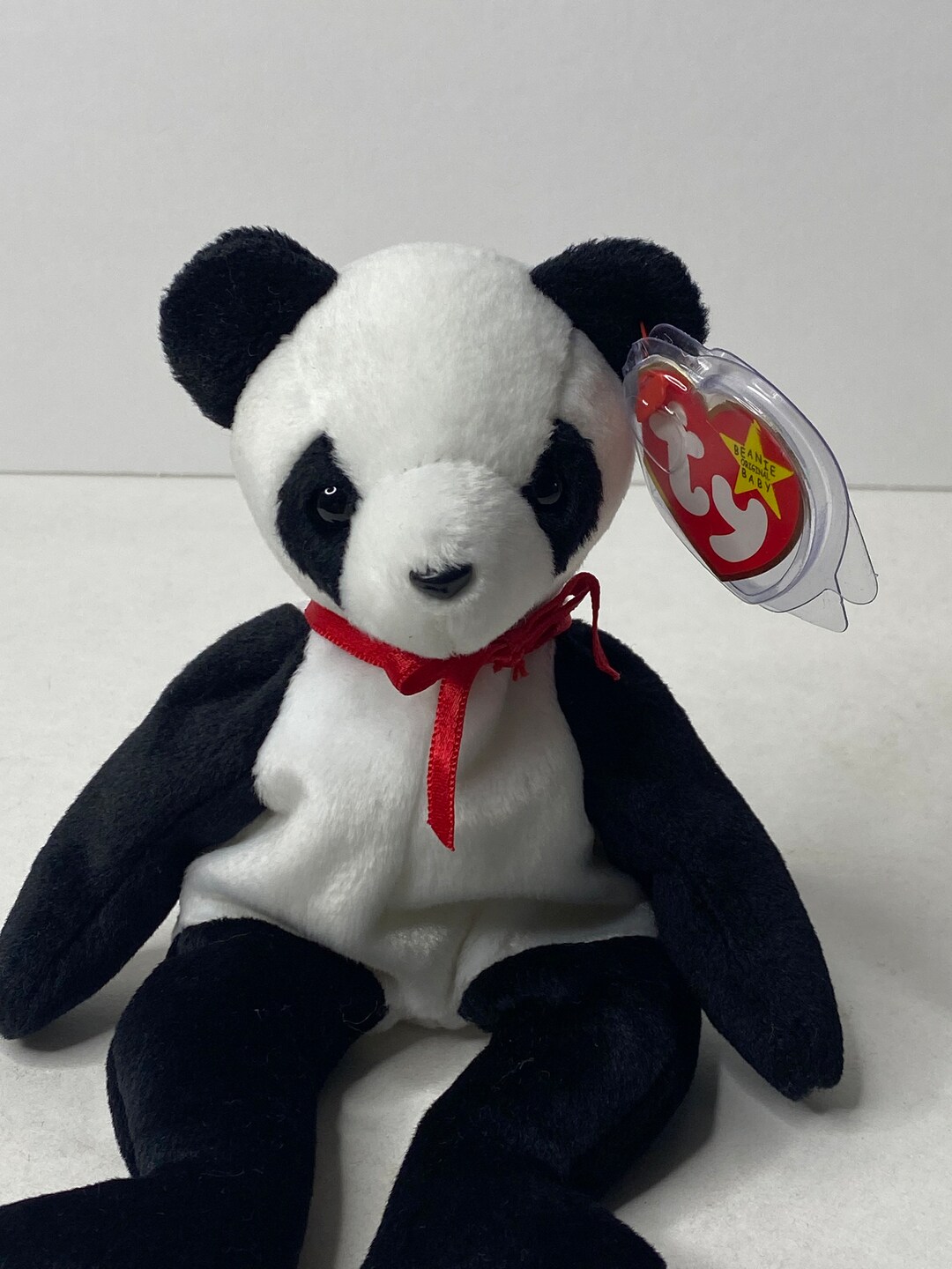 Ty Fortune the Panda Beanie Baby Plush Panda Bear W/ Tags 8" Tall 1998 ...