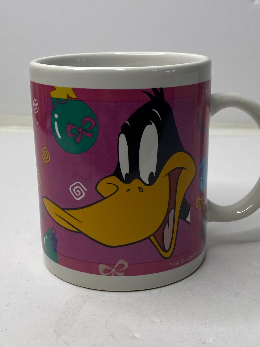 Daffy Duck Looney Tunes Coffee Cup 3.75" Tall X 4.5" Dia 1996 Warner ...
