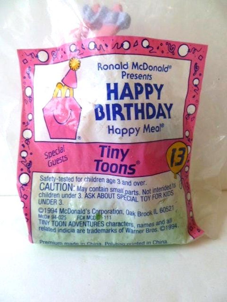 Tiny Toons Mcdonalds Birthday Train #13 NIP Happy Meal Toy Warner Bros ...
