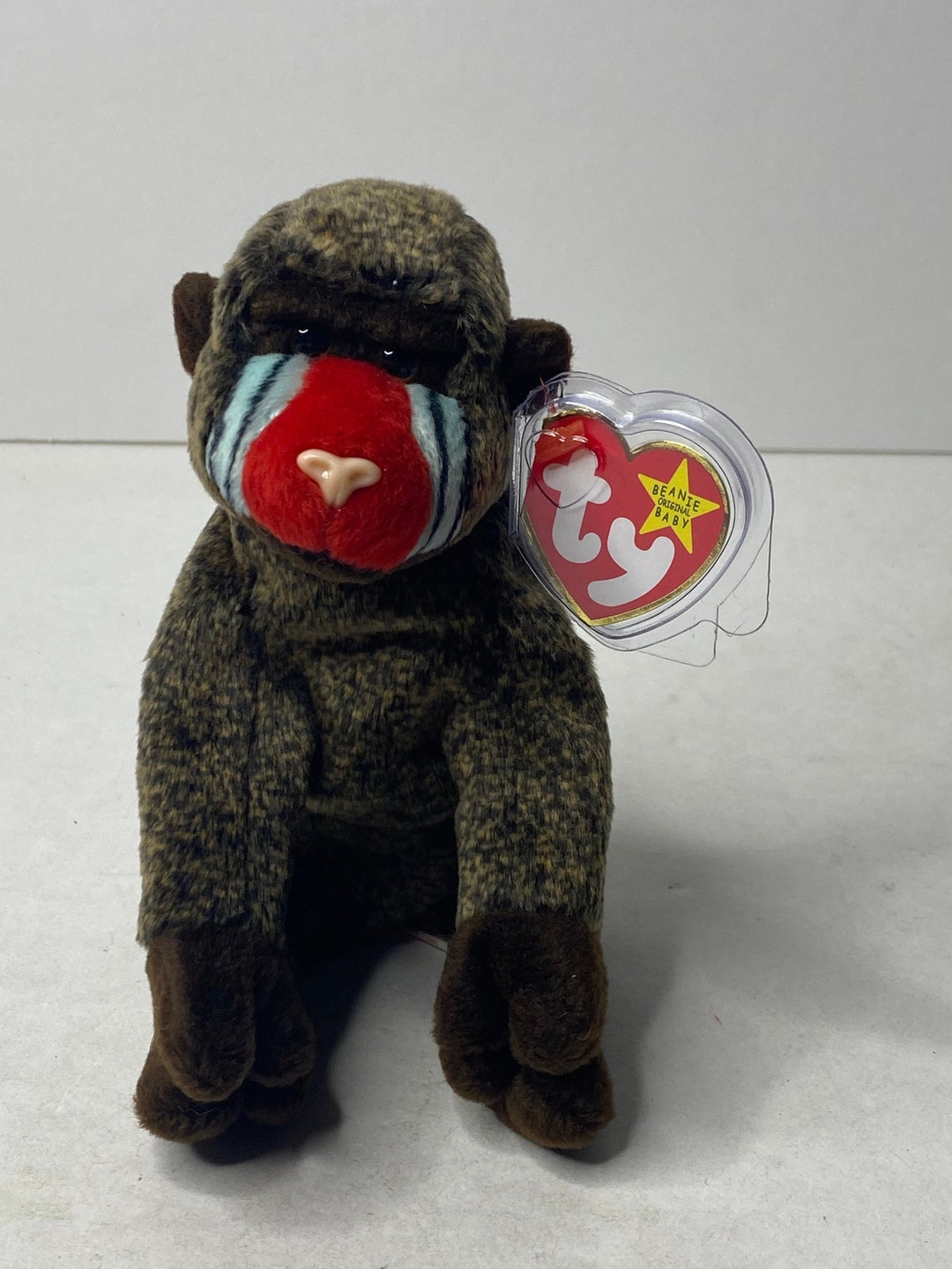 Ty Cheeks the Baboon Plush Beanie Baby W/ Tags 6" Tall Sitting 1999 ...