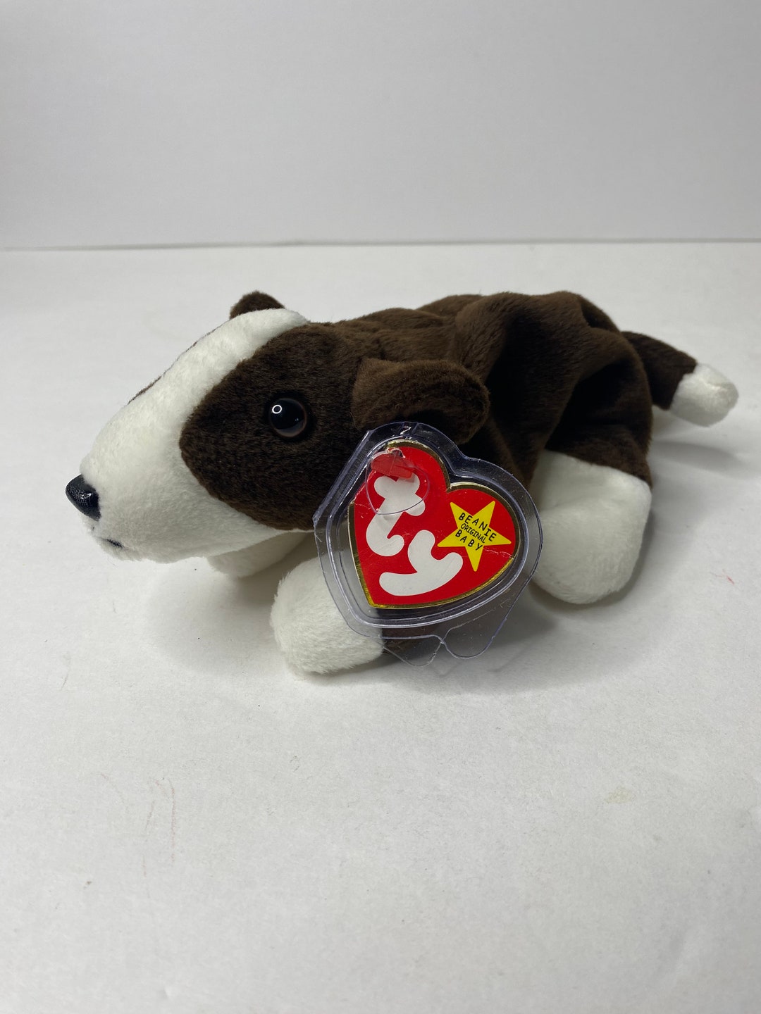 Ty Bruno the Bull Terrier Dog Beanie Baby Plush Dog W/ Tags 8" Long ...