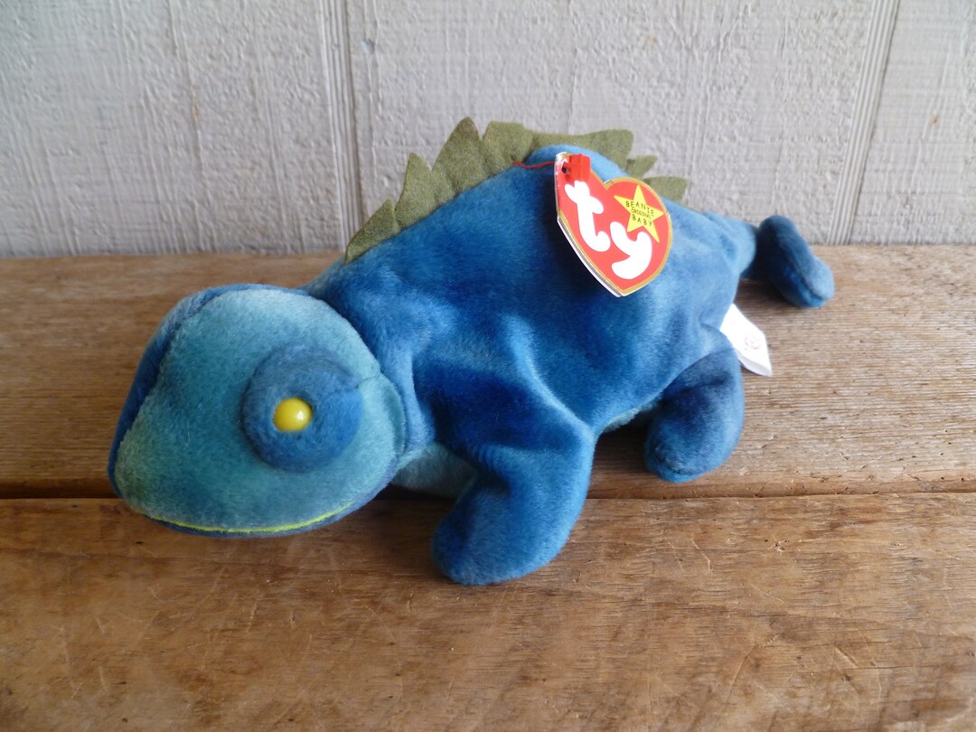 Ty Iggy the Iguana Beanie Babies Plush Iguana No Tongue W/ Tags 9.5 ...
