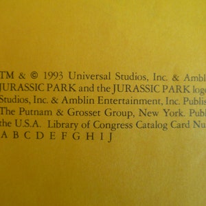 Vintage Jurassic Park the Movie Story Book Dinosaur Book 1993 - Etsy