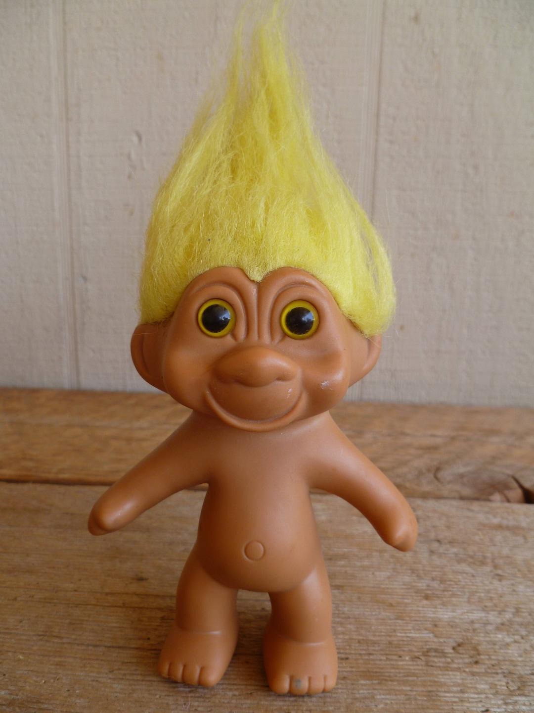 TNT Troll Doll Yellow Hair 8" Tall W/ Hair 1991 - Etsy