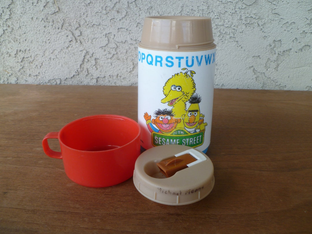 Sesame Street Big Bird Bert & Ernie Alphabet Lunch Box Thermos 6.5 ...