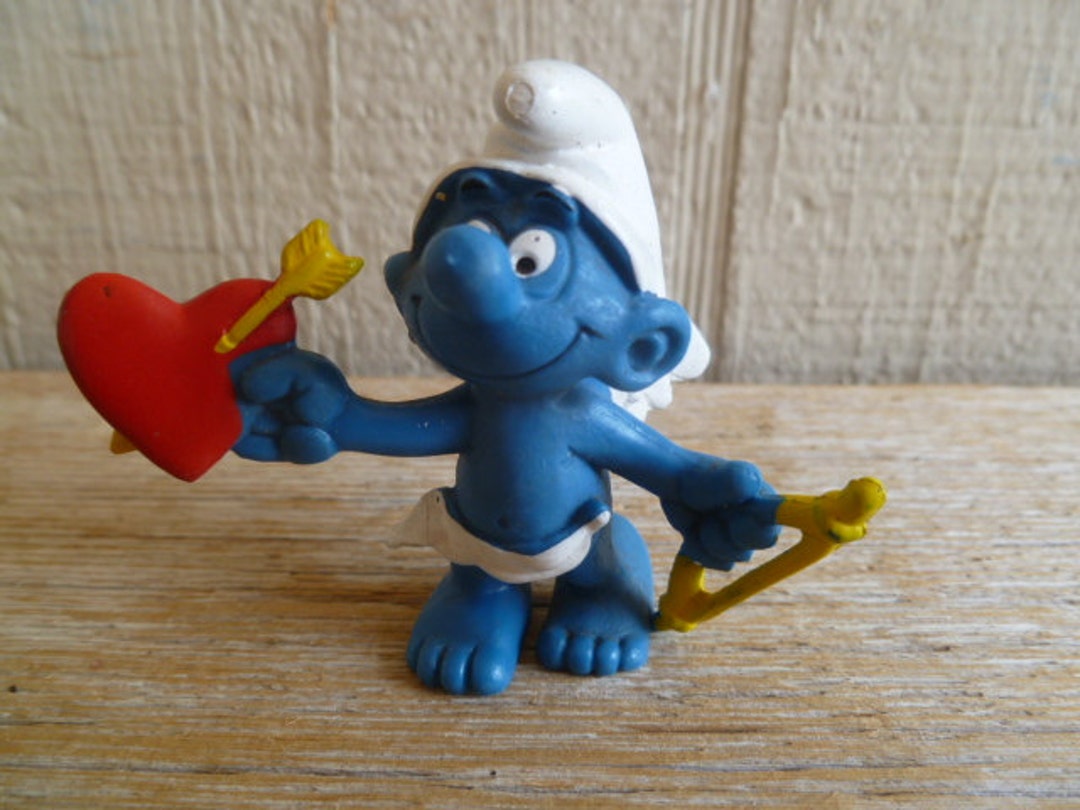 Smurf Cupid Valentine Figurine PVC Cake Topper 2 Tall 1981 - Etsy
