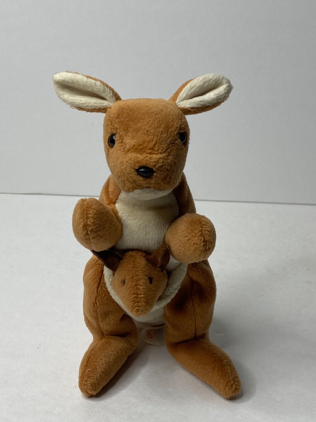 Ty Pouch the Kangaroo Beanie Babies Plush Kangaroo W/ Joey 7" Tall 1996 ...