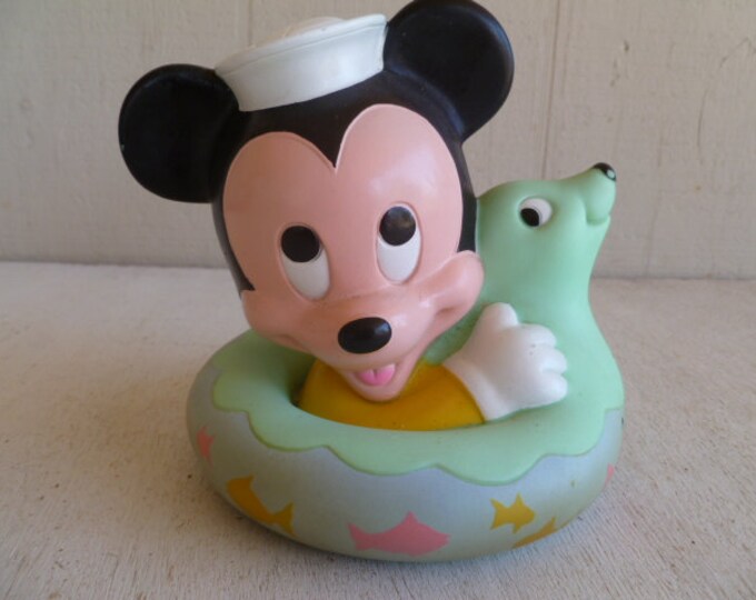 Disney Baby Mickey Mouse Bath Tub Squeeze Toy 5.5" Tall 1984 - Etsy