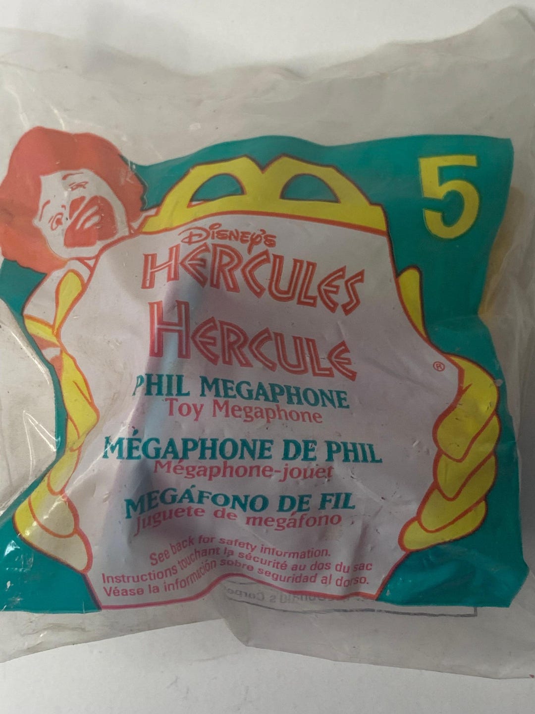 Disney Hercules Phil Megaphone Mcdonalds Happy Meal Toy New in Package ...