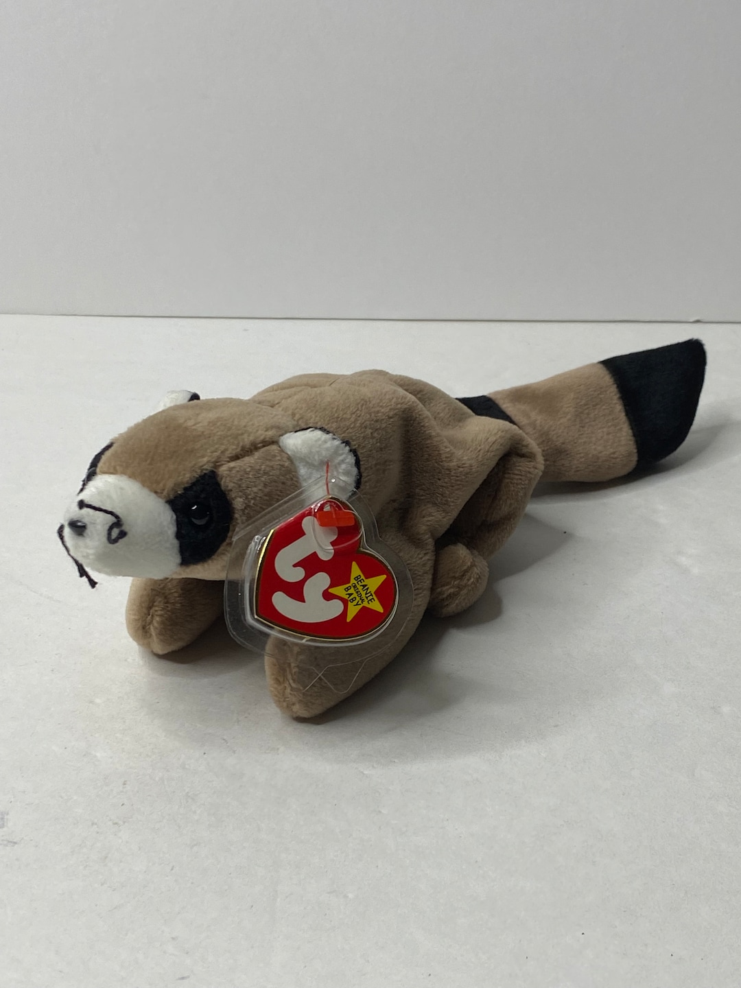 Ty Ringo the Raccoon Beanie Babies Plush Racoon W/ Tags 10" Long 1995 ...