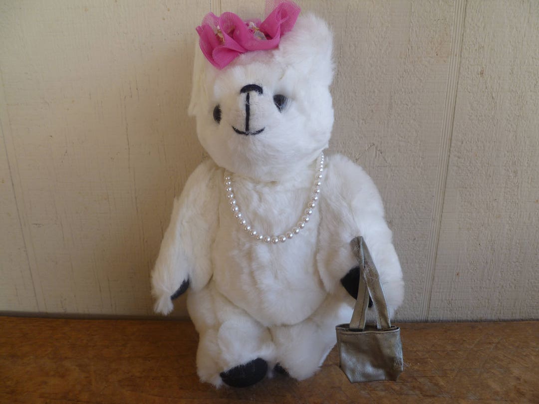 Kent Collectables Jean Steele Original White Plush Bear 12" Tall 1985 ...