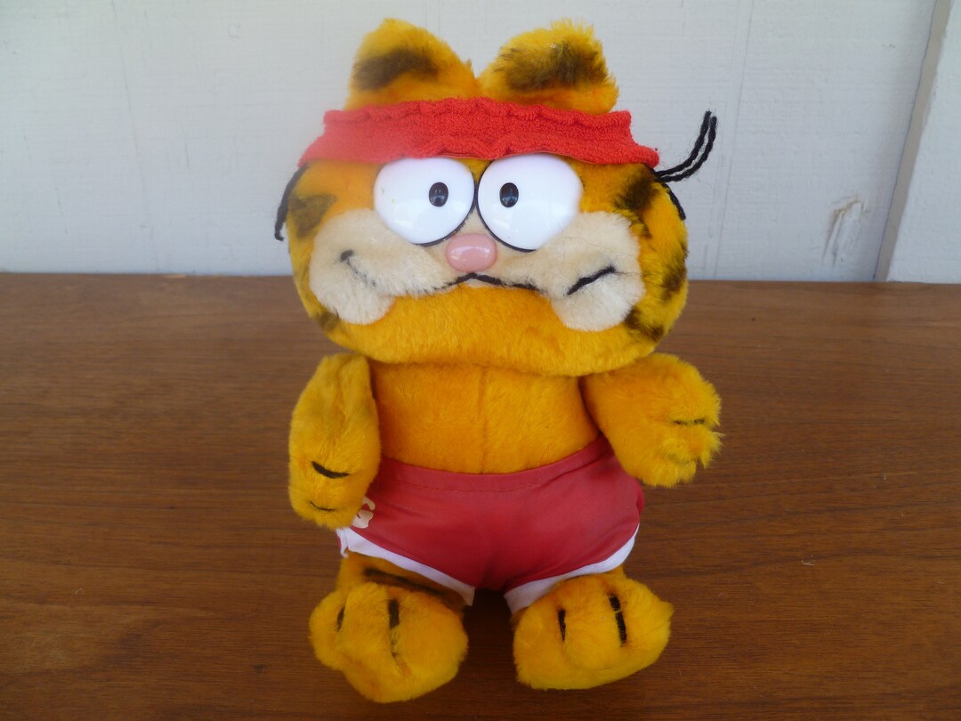 Garfield Movie Plush Cat "jogger Exerciser" 8" Tall 1981 Stuffed Animal ...
