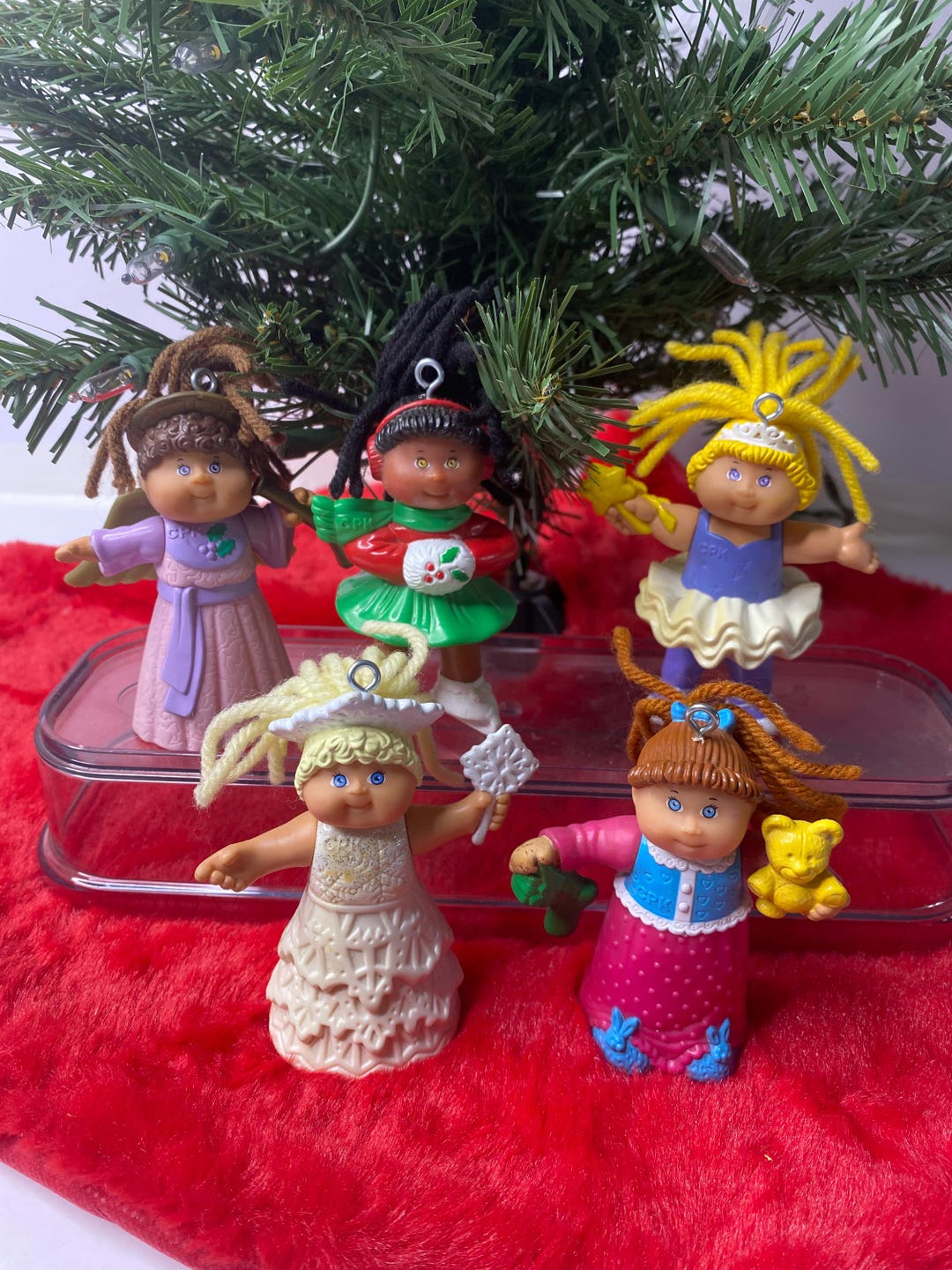 Cabbage Patch Christmas Ornaments Cake Topper 1992 Set of 5 Made From Mcdonalds Happy Meal Toys ...