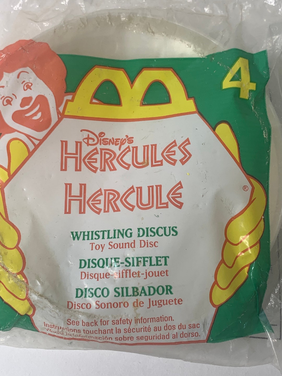 Disney Hercules whistling Discus Mcdonalds Happy Meal Toy New in ...