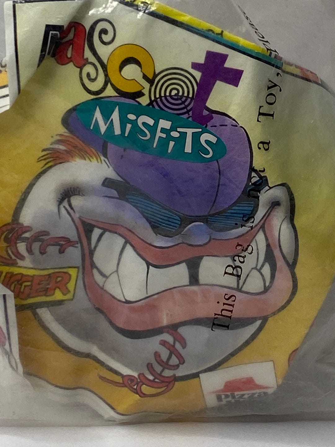 Slugger Ball Mascot Misfits 1994 New in Package Pizza Hut Kid Meal Toy ...