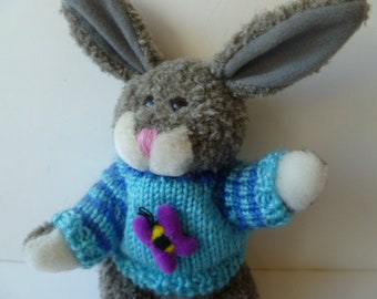Plush Bunny Rabbit With Sweater Hugfun International 1999 Etsy