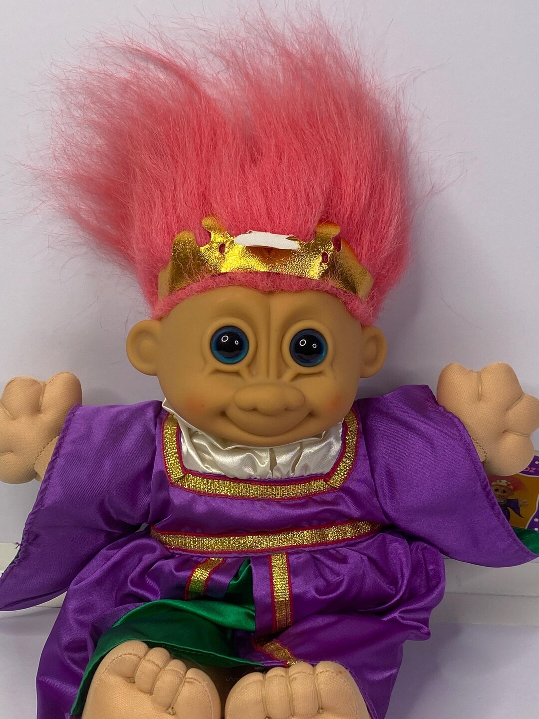 Large Vintage Russ Troll Kids Guinevere Cloth Doll Crown 15" Tall W ...