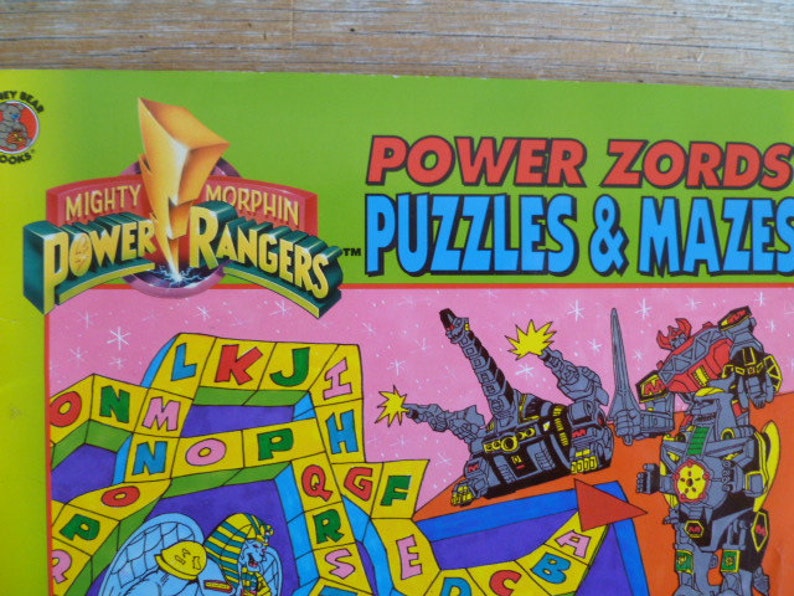 Vintage EUC Mighty Morphin Power Rangers Puzzles and Mazes | Etsy
