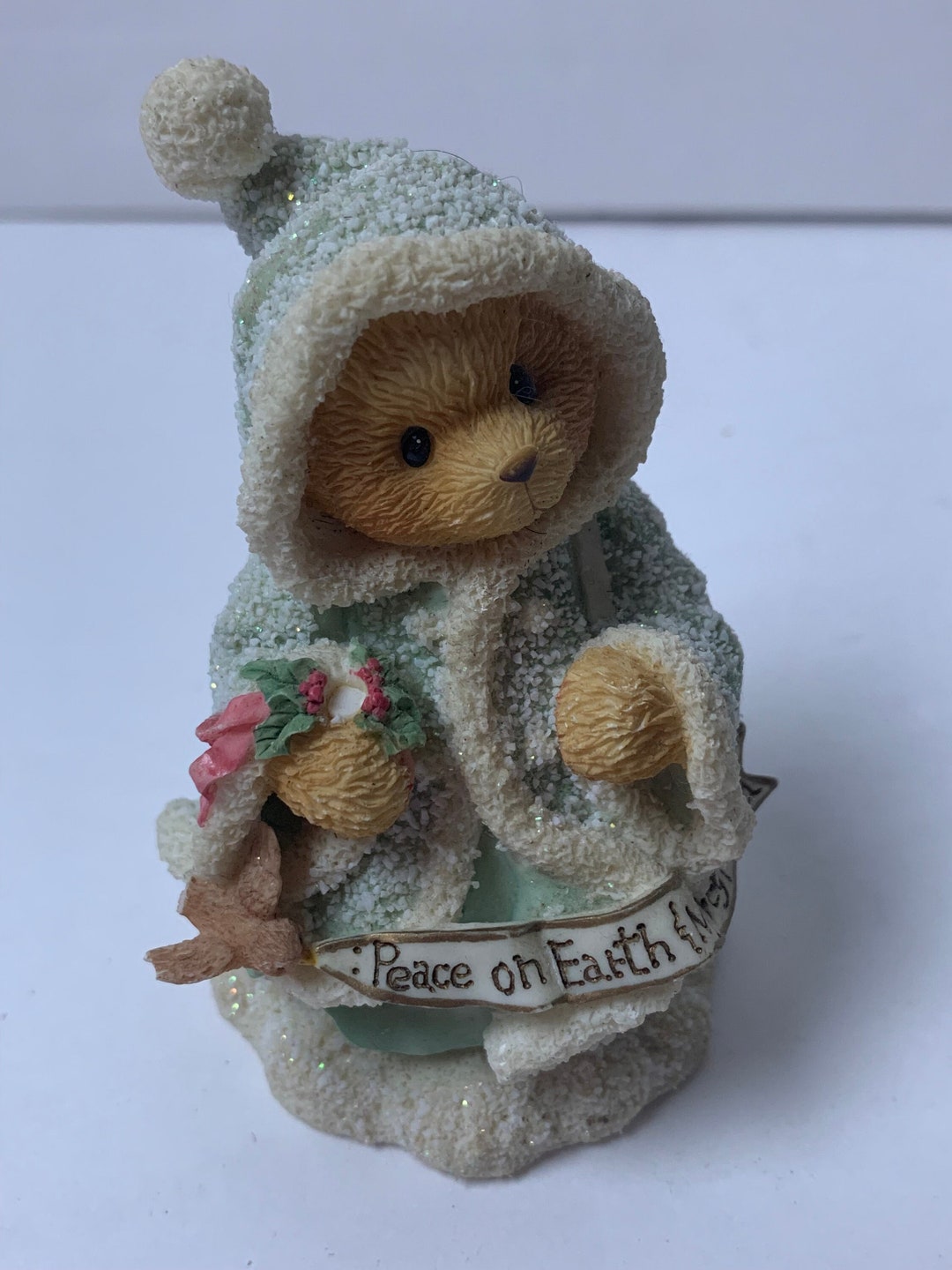Enesco Bear Figurine Angela Priscilla Hillman 4" Tall 1998 Peace on ...