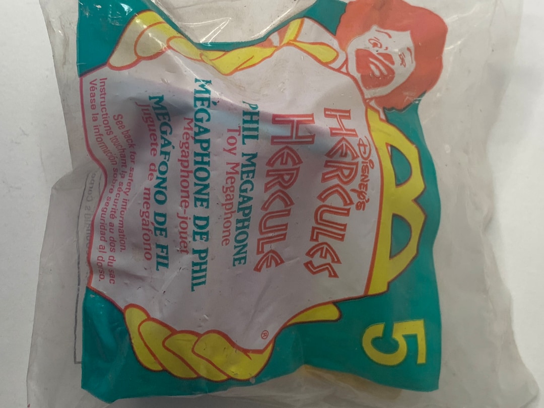 Disney Hercules Phil Megaphone Mcdonalds Happy Meal Toy New in Package ...