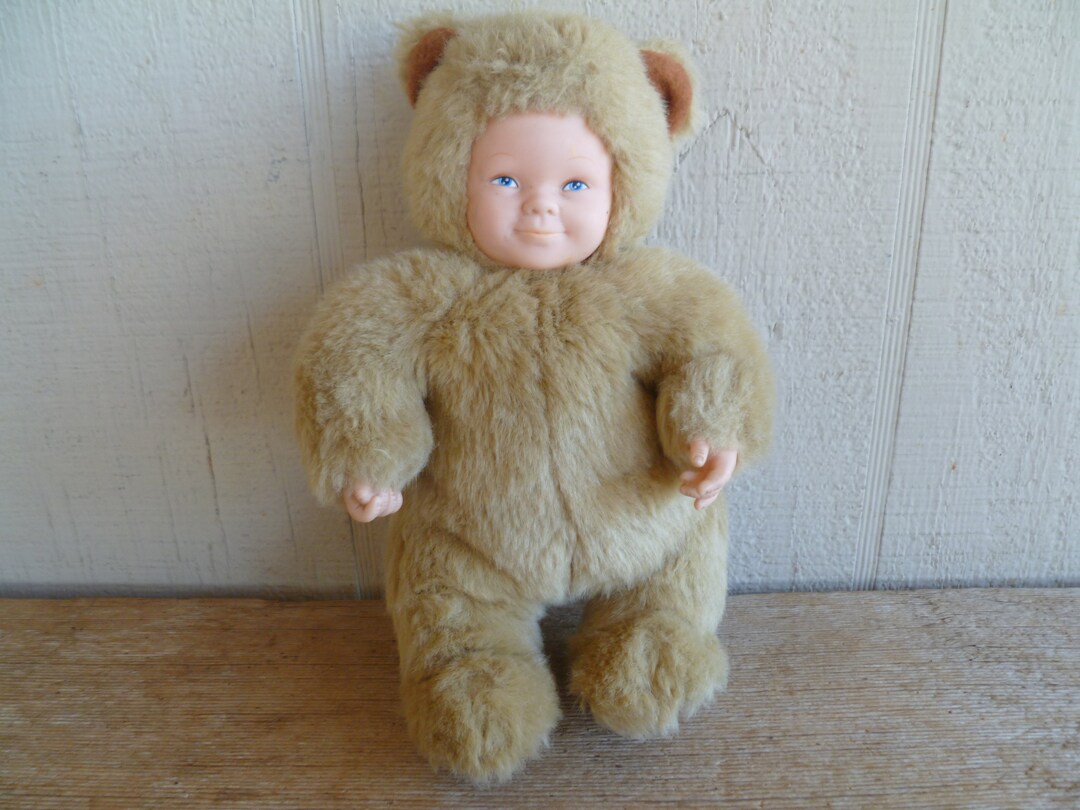 Anne Geddes Collectable Baby Doll Bear Costume Bean Bag 9.5" Tall 1997 ...