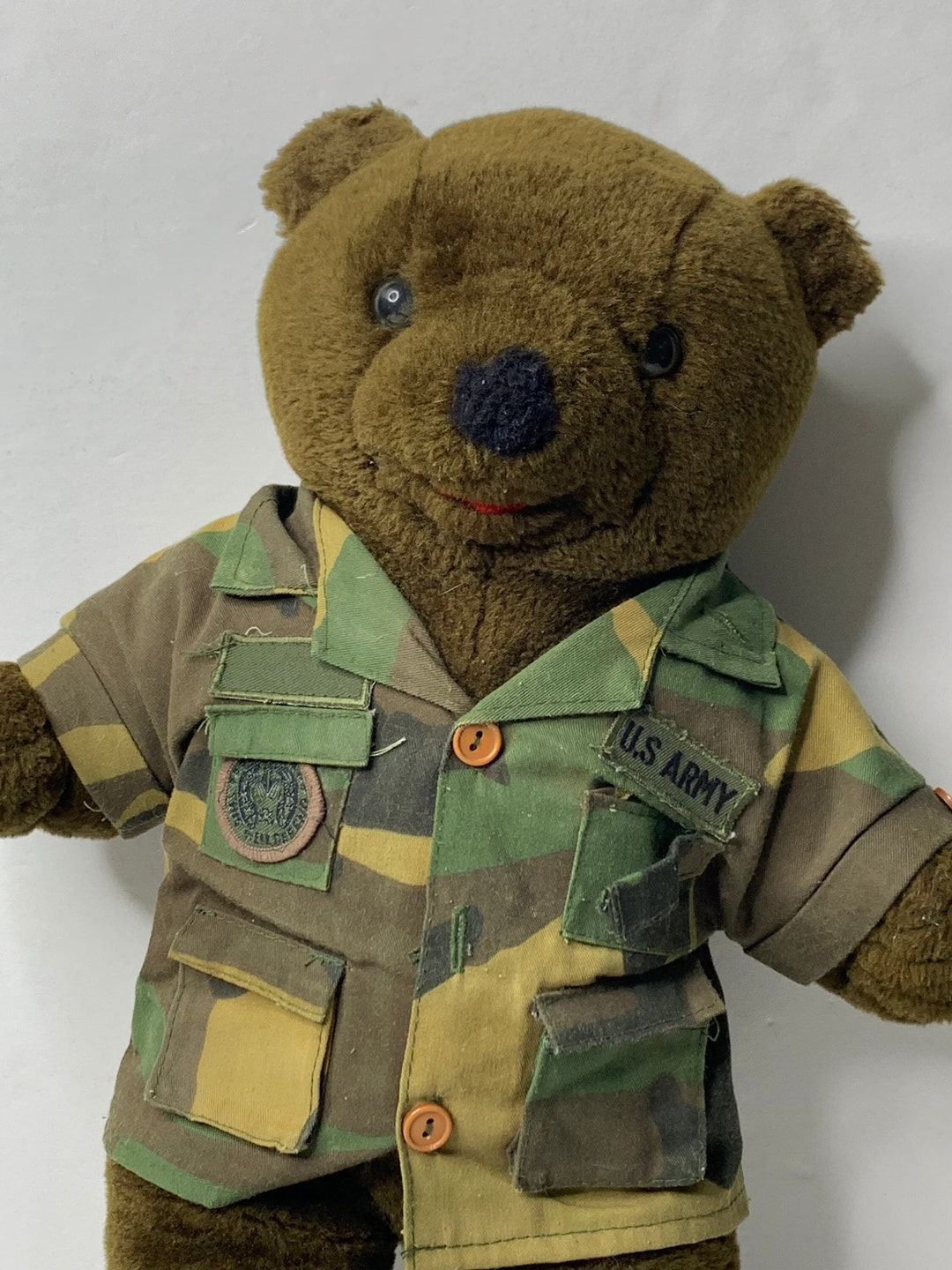 Bear Force of America Large Plush Brown Teddy Bear W/ Military Uniform ...