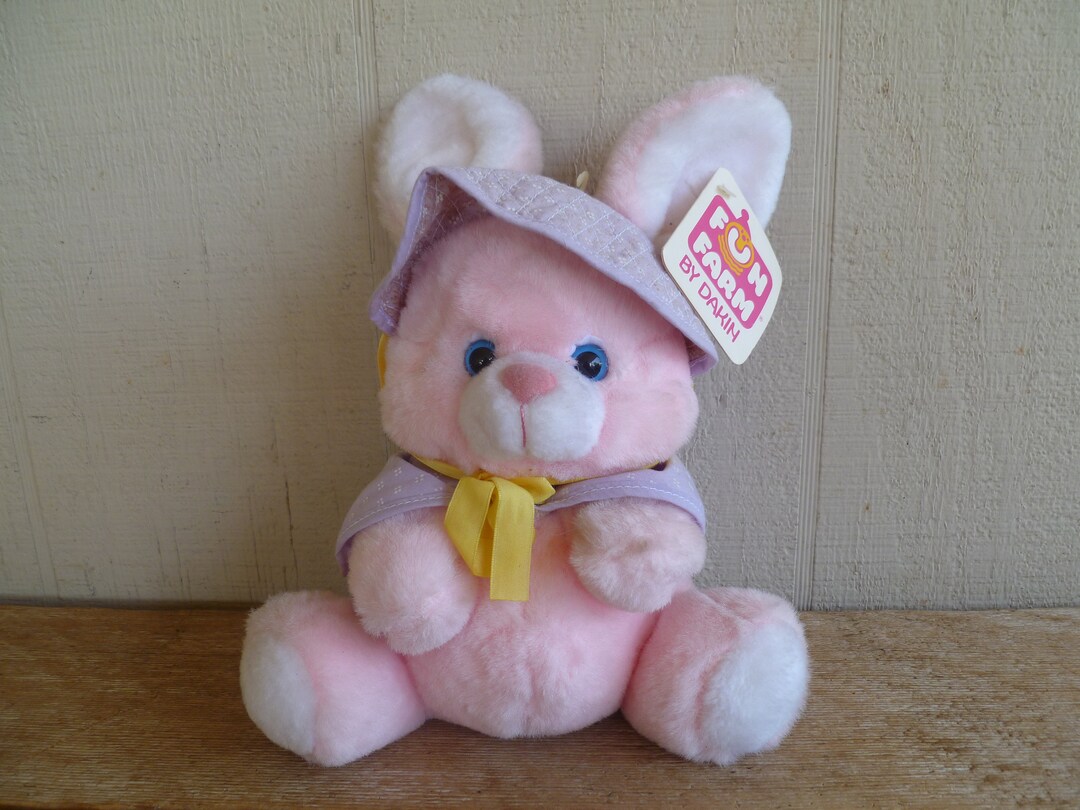 Dakin Plush Rabbit Bunny fun Farm 1985 With Tag - Etsy