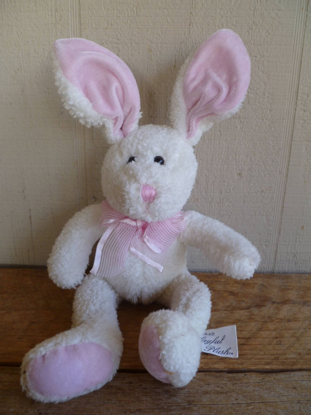 Plush Rabbit Bunny Playful Plush 12 Tall 1988 SKU 10 - Etsy