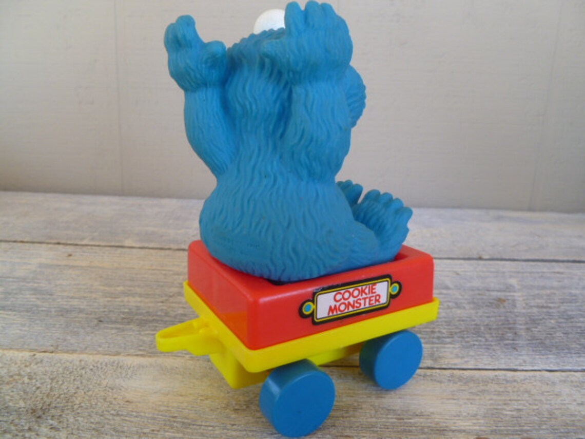 Sesame Street Cookie Monster in Yellow Train Car 6" Tall X 5" Long - Etsy