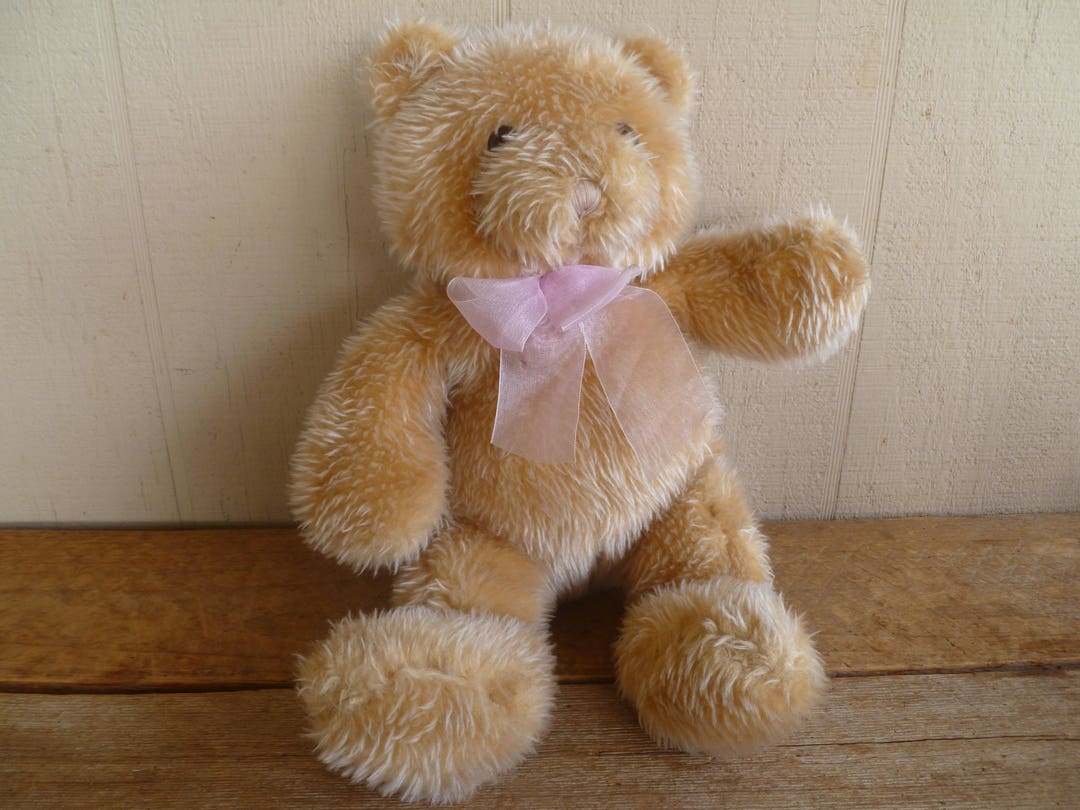 Sugar Loaf Plush Beige Teddy Bear New Ribbon 15 Tall Stuffed Animal Toy ...