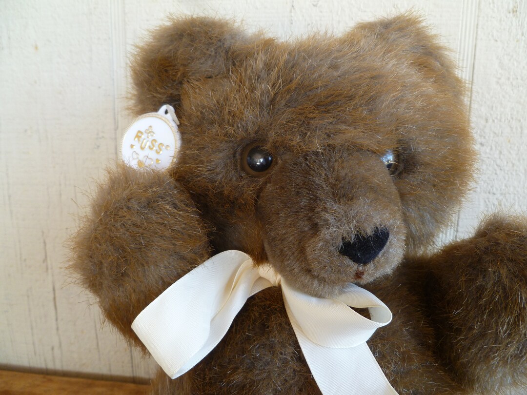Russ Berrie Plush Bear Bennington Ellsworth 11" Tall W/ Ear Tag Stuffed ...
