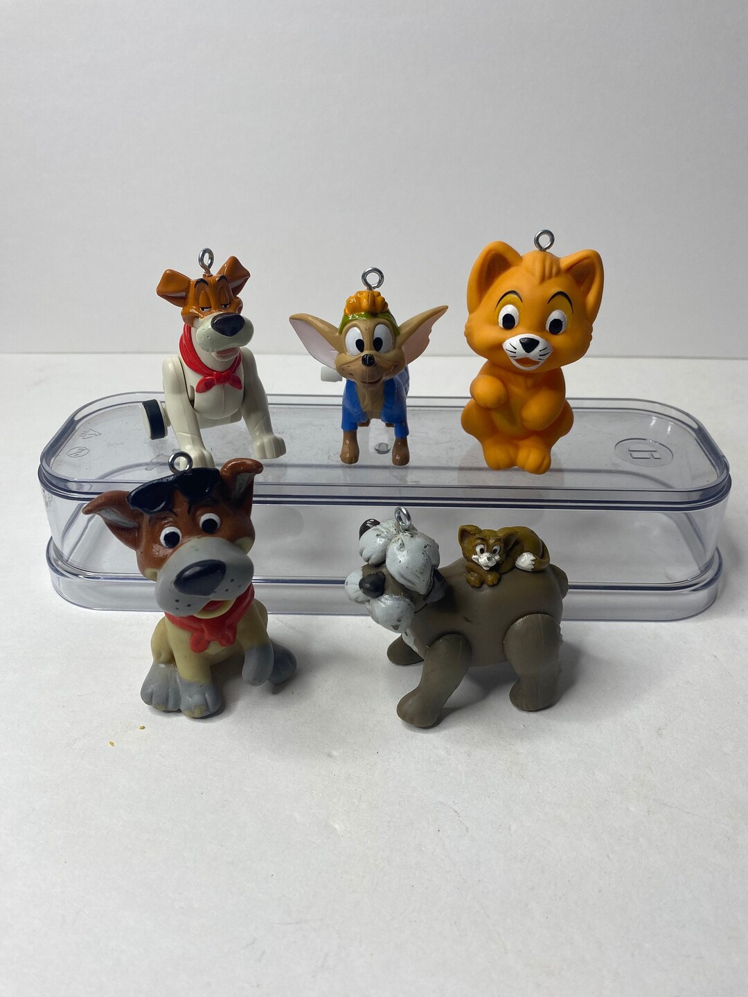 Disney Oliver and Company Christmas Ornaments Cake Topper Set of 5 1988 ...