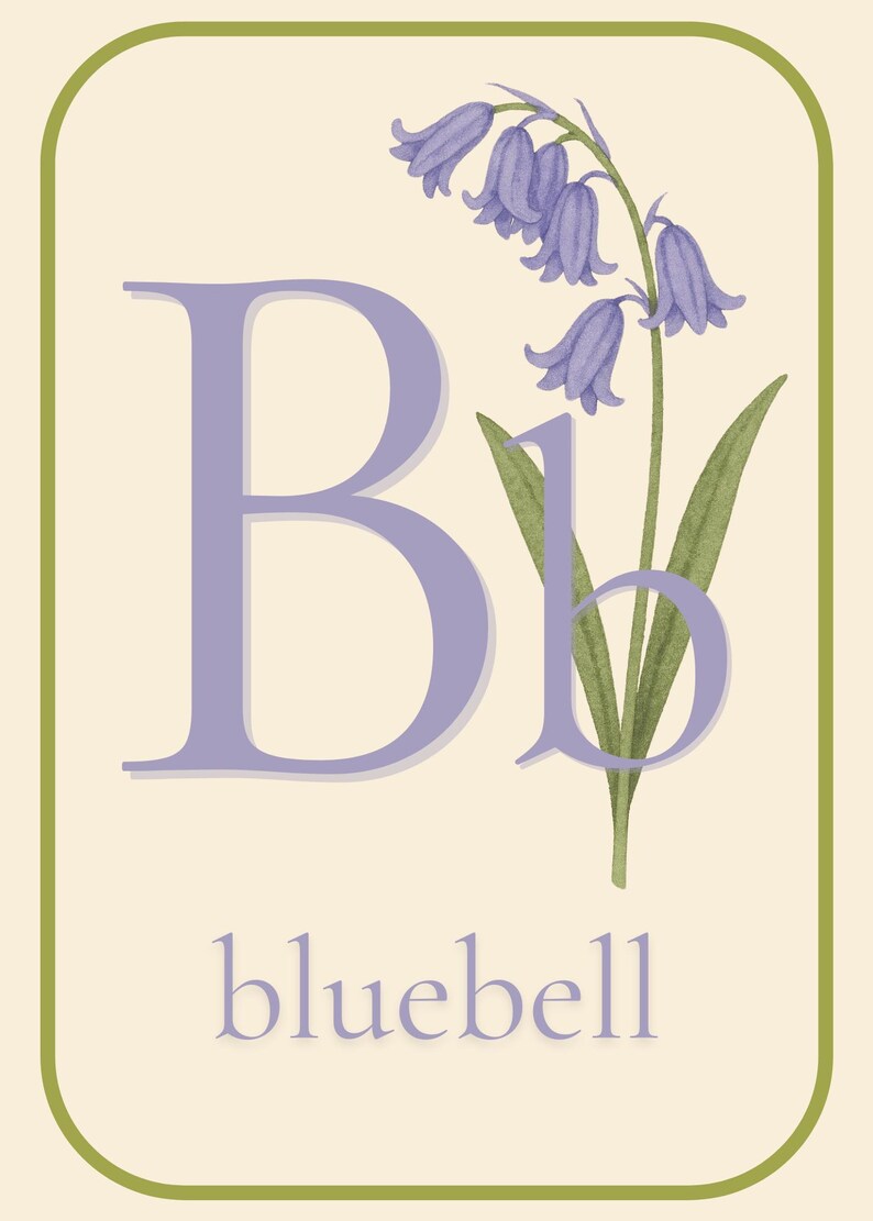Floral Alphabet Flashcards | Watercolor Printable ABC Cards | Digital ...
