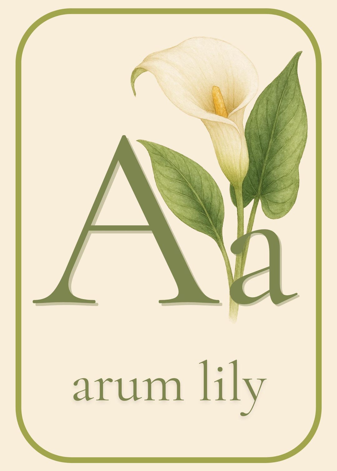 Floral Alphabet Flashcards | Watercolor Printable ABC Cards | Digital ...