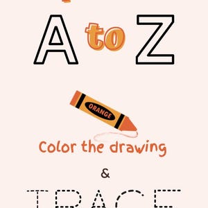 Printable Kids' Alphabet Coloring and Tracing Book PDF - Etsy