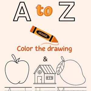 Printable Kids' Alphabet Coloring and Tracing Book PDF - Etsy