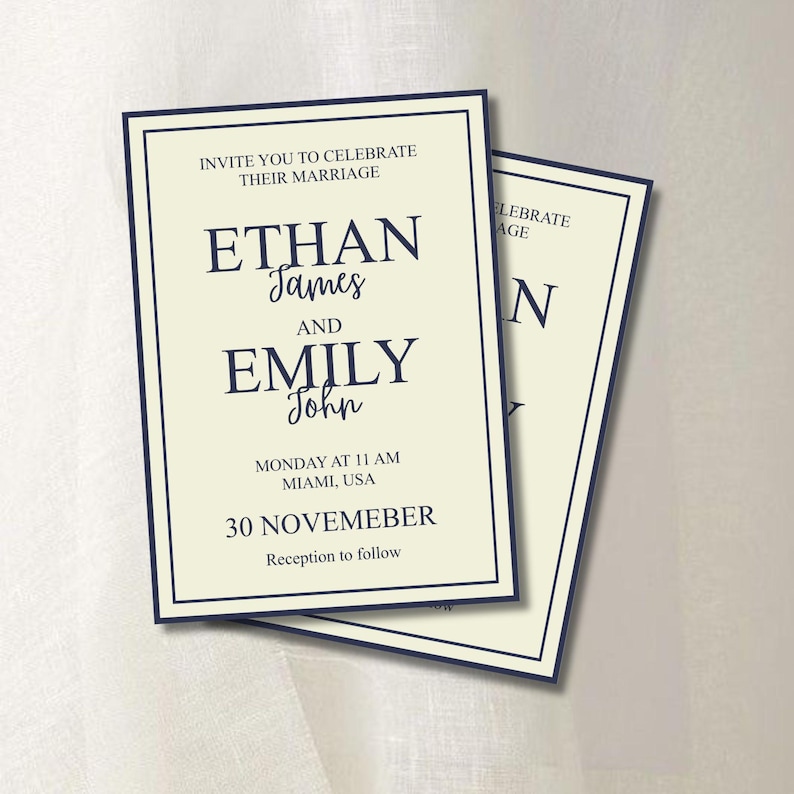 Old Money Wedding Invitation Bundle, Editable Canva Wedding Suite ...