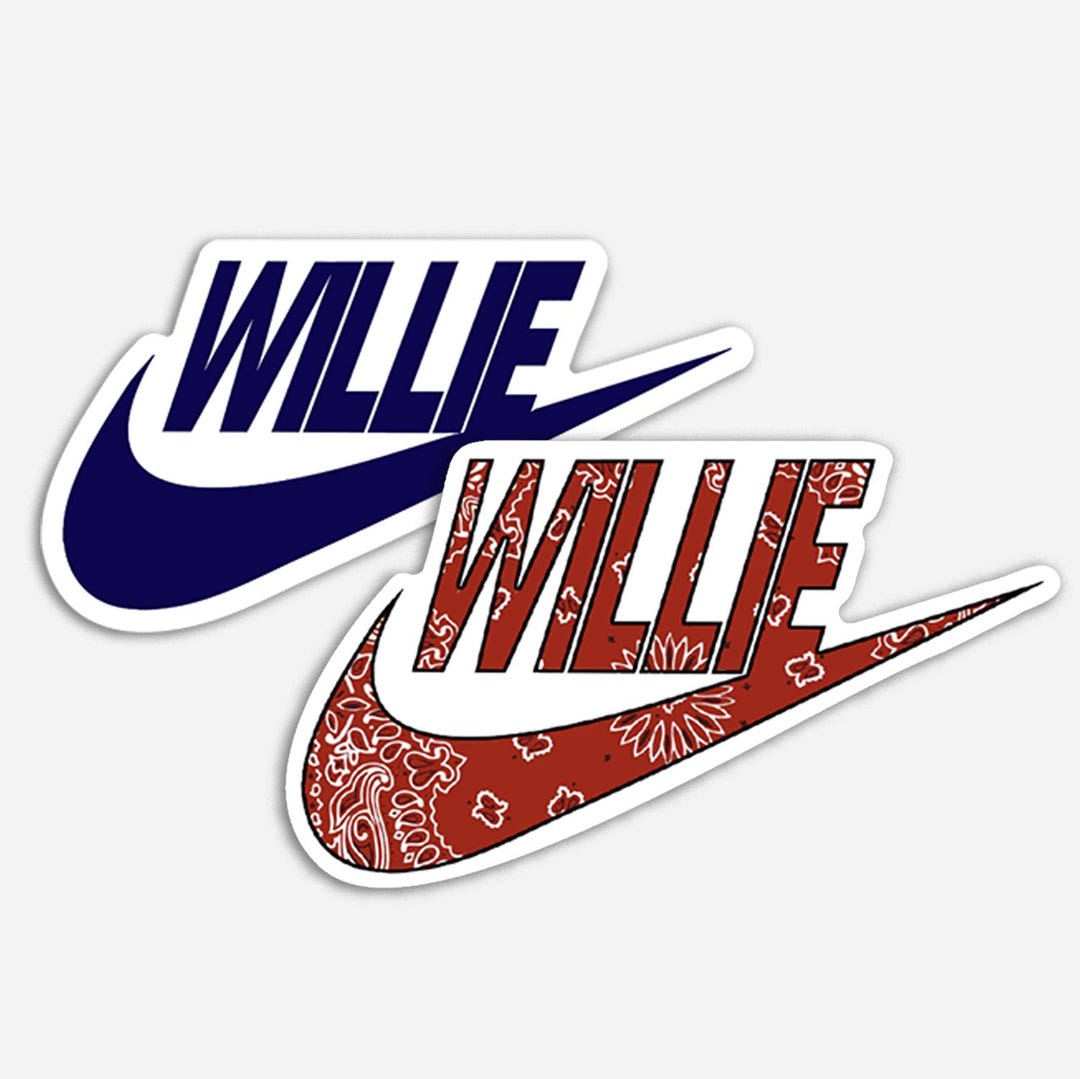 Willie Swoosh Sticker - Blue or Bandana - Etsy