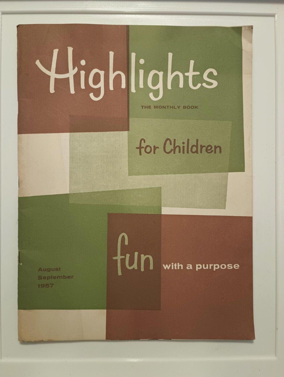 HIGHLIGHTS Children's Magazine August -septemer 1957 Activities Puzzles ...