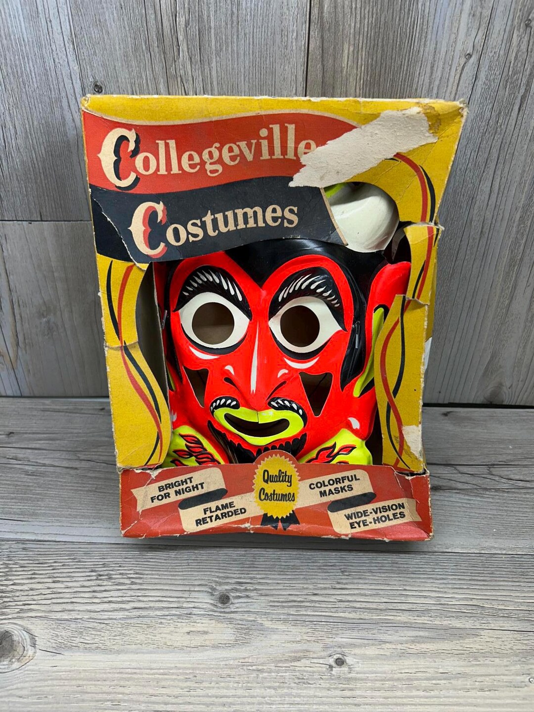 Vintage Collegeville Devil Mask Costume Accessory - Etsy
