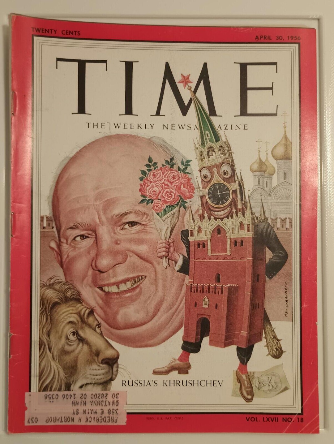 Time Magazine Russia's Nikita Khrushchev April 30 1956 Artzybasheff ...