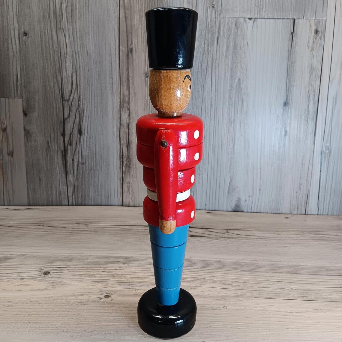 Vintage Denmark Wood Stacking Spinning Block Sections Toy Soldier - Etsy