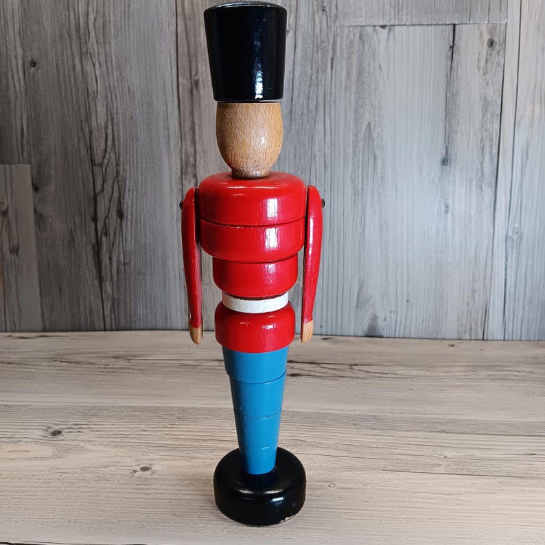 Vintage Denmark Wood Stacking Spinning Block Sections Toy Soldier - Etsy